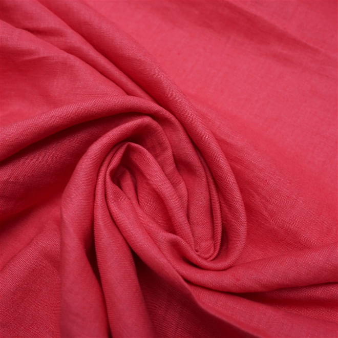 Tecido linho puro rosa coral 100% linho | Maximus Tecidos..