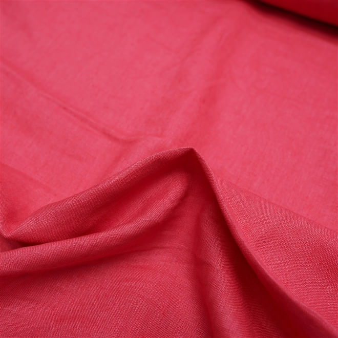 Tecido linho puro rosa coral 100% linho | Maximus Tecidos..